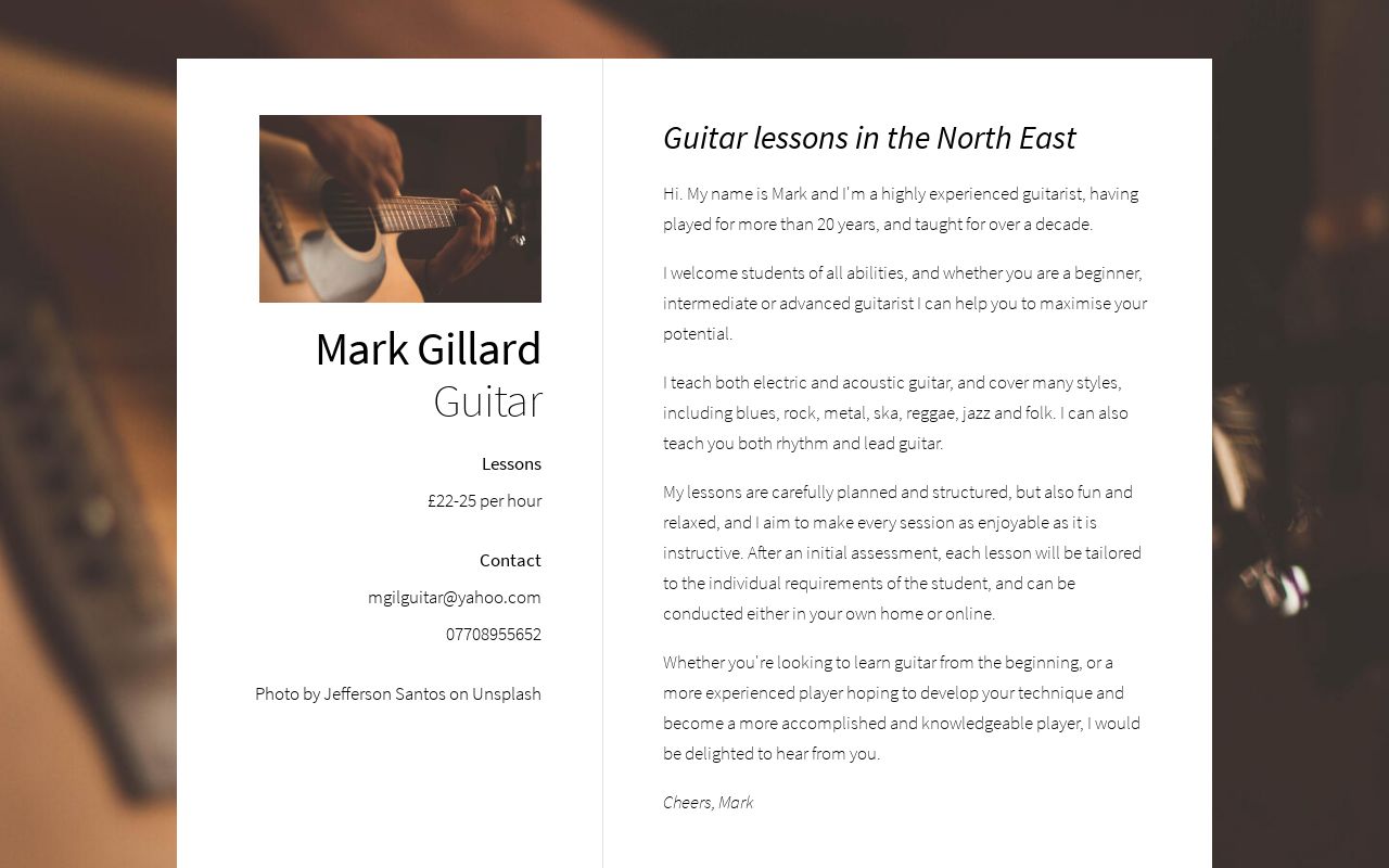 Mark Gillard Guitar